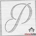Letter P Stencil for Sign, Script Letter Stencil, Monogram Letter ...