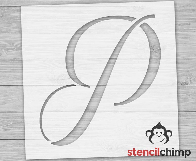 Letter P Stencil for Sign Script Letter Stencil Monogram - Etsy