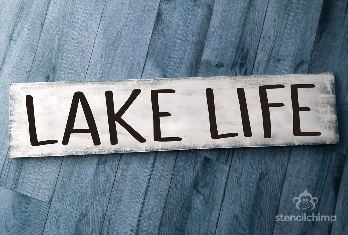 Lake Life Stencil Stencil Lake House Decor Lake Stencil | Etsy