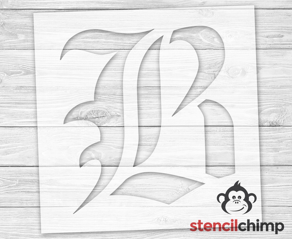 Letter B Stencil for Sign Gothic Letter Stencil Monogram | Etsy