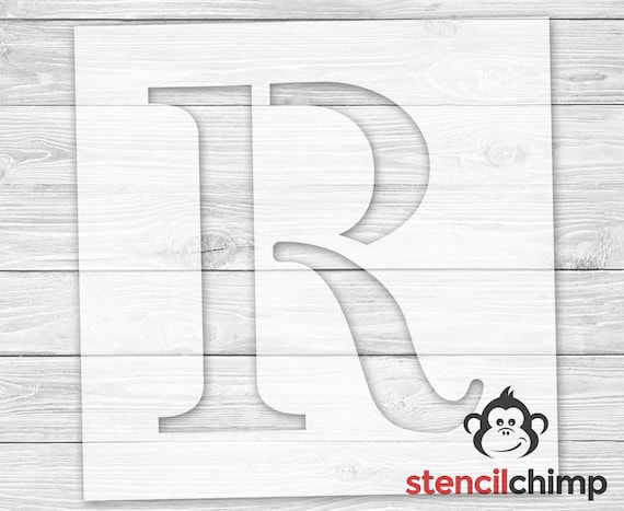 Letter R Stencil for Sign Serif Letter Stencil Monogram | Etsy