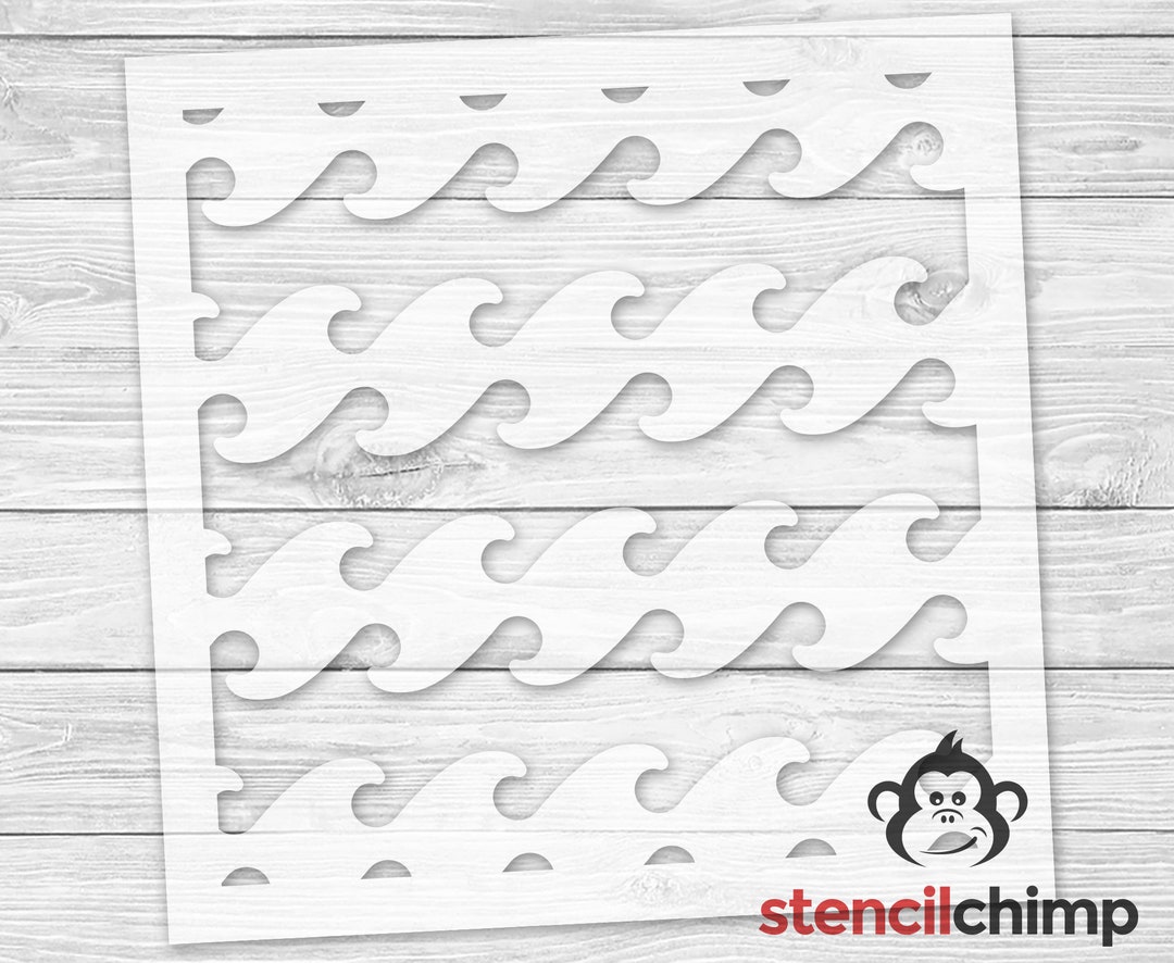 Wave Pattern Stencil | Water Stencil | Seamless Pattern Stencil ...
