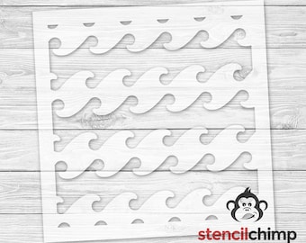Wave Stencil, Reusable Wave Stencil, DIY Craft Stencil, Large Wave ...