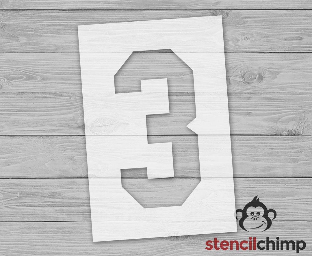 Sports Number 3 Stencil for Yard Painting, Jersey Number, House Number ...