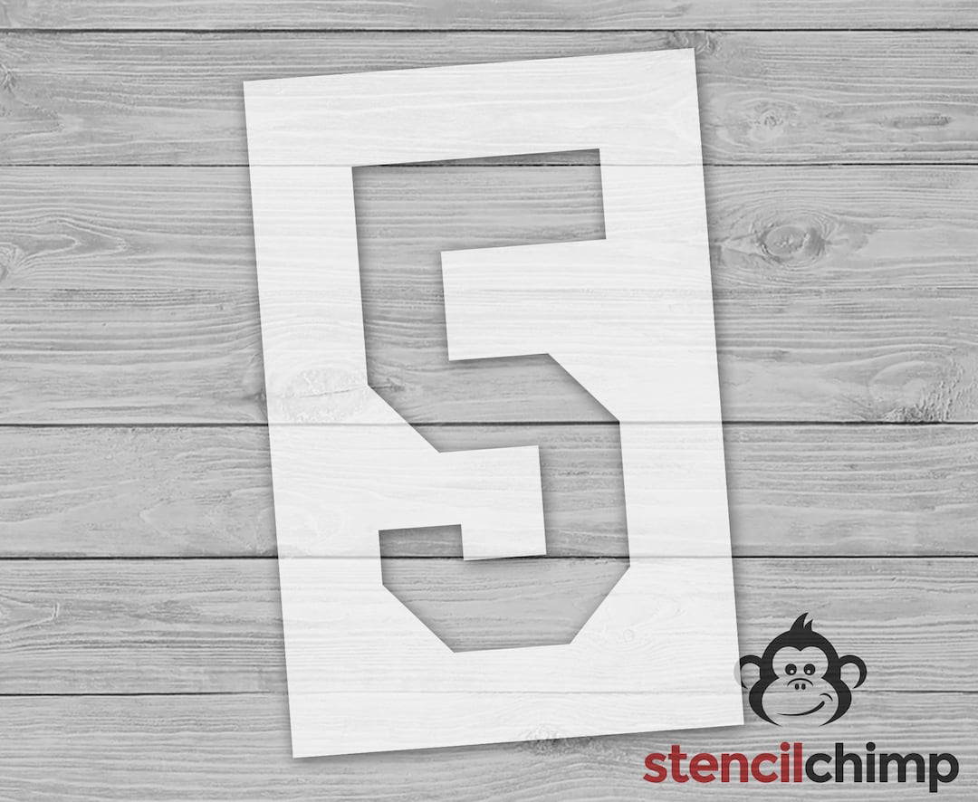 Sports Number 5 Stencil for Yard Painting, Jersey Number, House Number ...