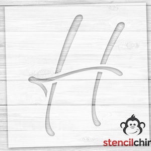 Letter H Stencil for Sign, Script Letter Stencil, Monogram Letter ...