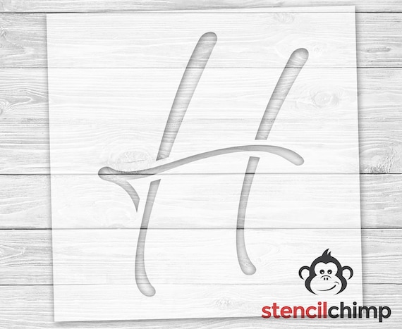 Letter H Stencil for Sign Script Letter Stencil Monogram | Etsy