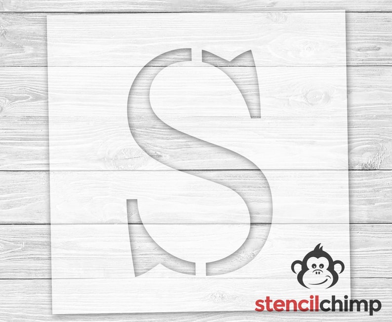 Letter S Stencil for Sign Serif Letter Stencil Monogram | Etsy