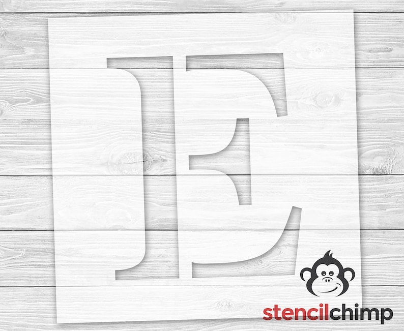 Letter E Stencil for Sign Serif Letter Stencil Monogram | Etsy