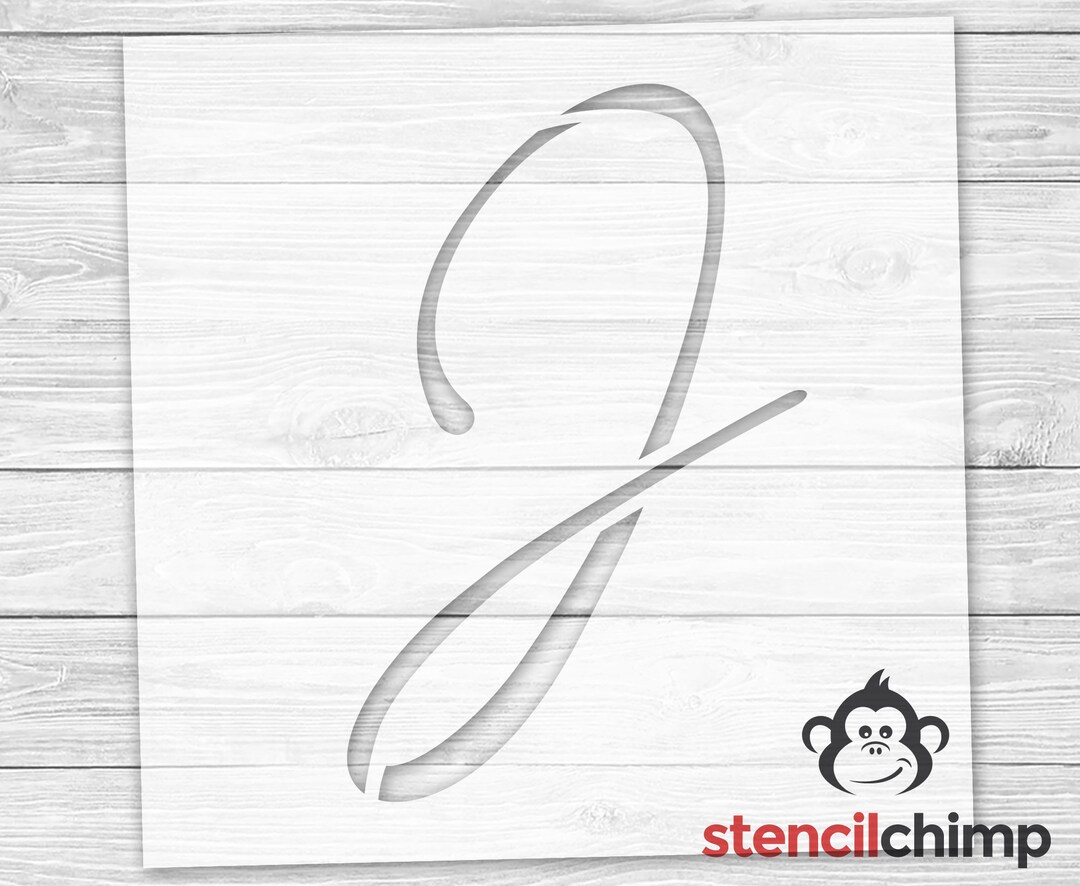 Letter J Stencil for Sign, Script Letter Stencil, Monogram Letter ...