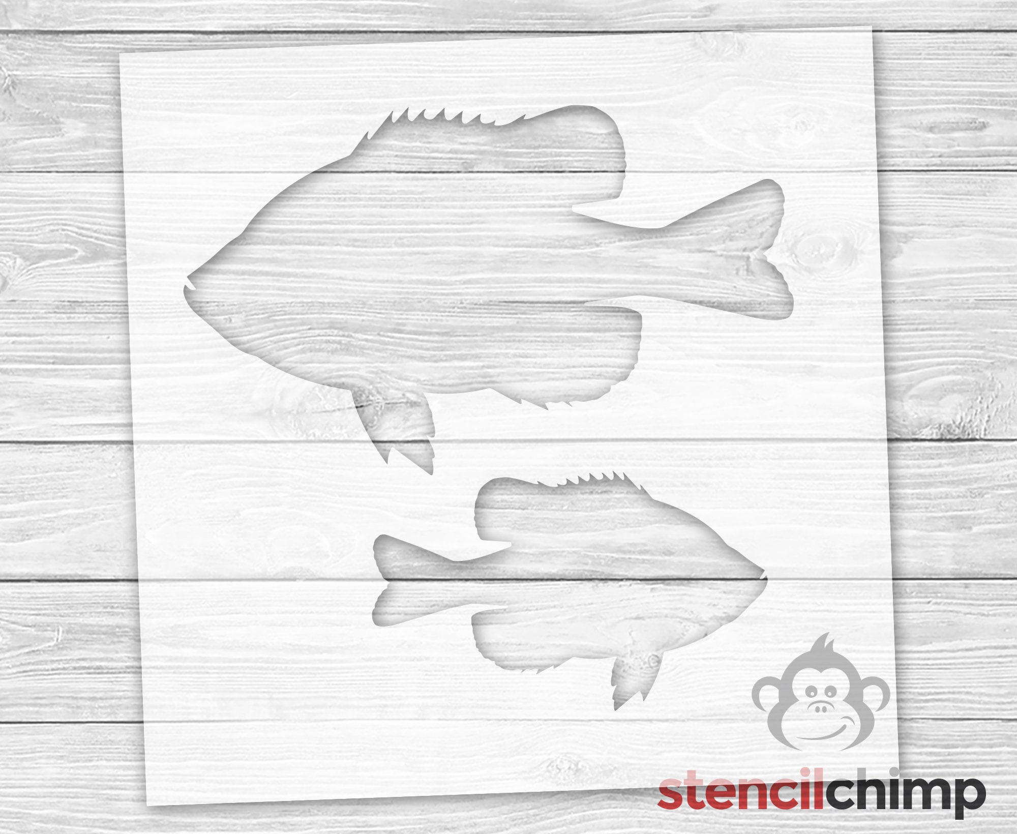 Crappie Fish Stencil Two Crappie Fish Stencil for Fisherman - Etsy UK