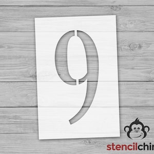 Number 9 Stencil, Nine Stencil for Yard Painting, House Number Stencil for Curb, Sport Sign ...