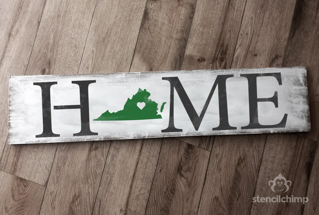 Stencil, Virginia Stencil, Virginia Home State Stencil, Horizontal DIY ...