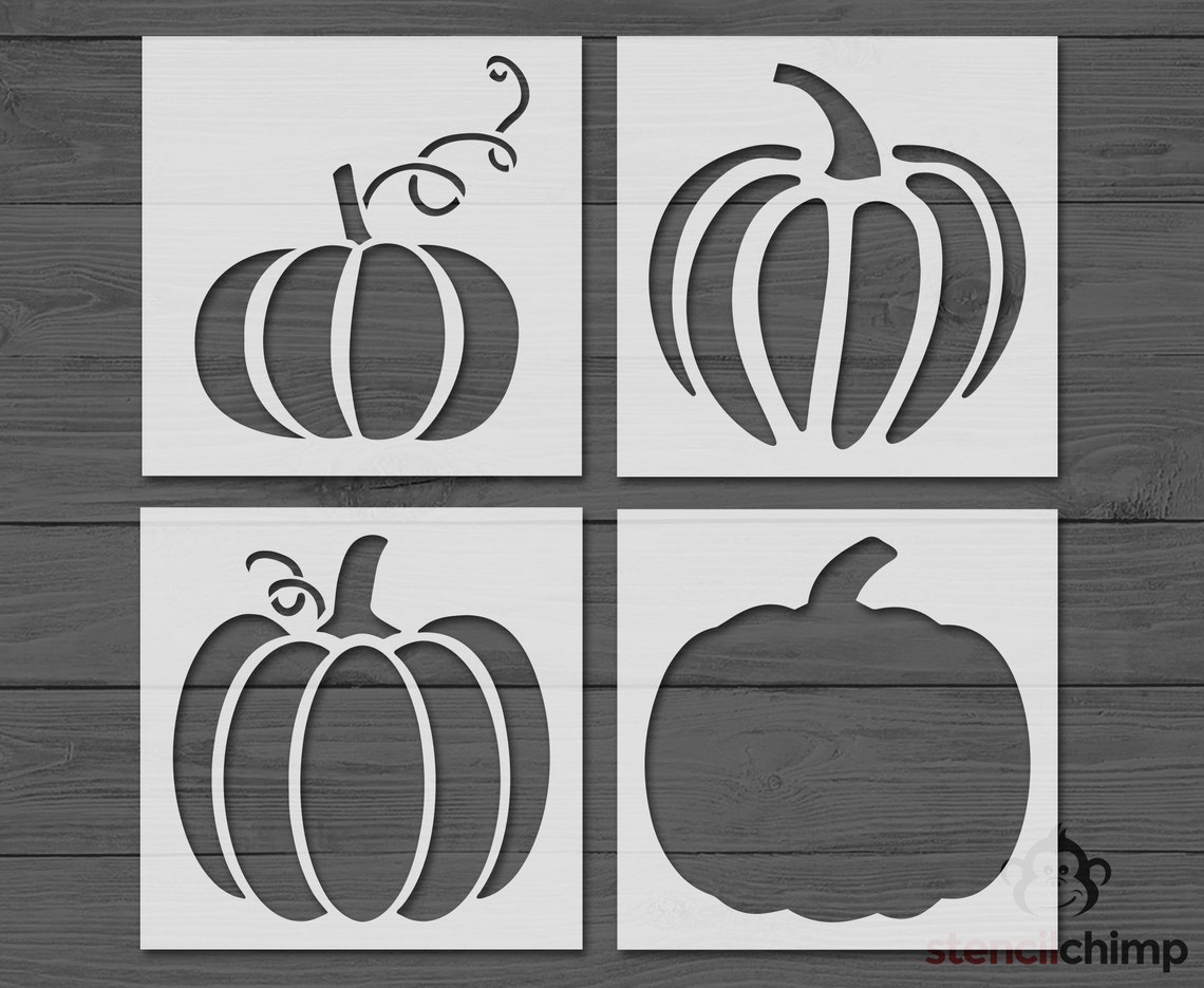 Pumpkin Stencil Bundle, Fall Stencil, Gourd Stencils, Reusable or Vinyl ...