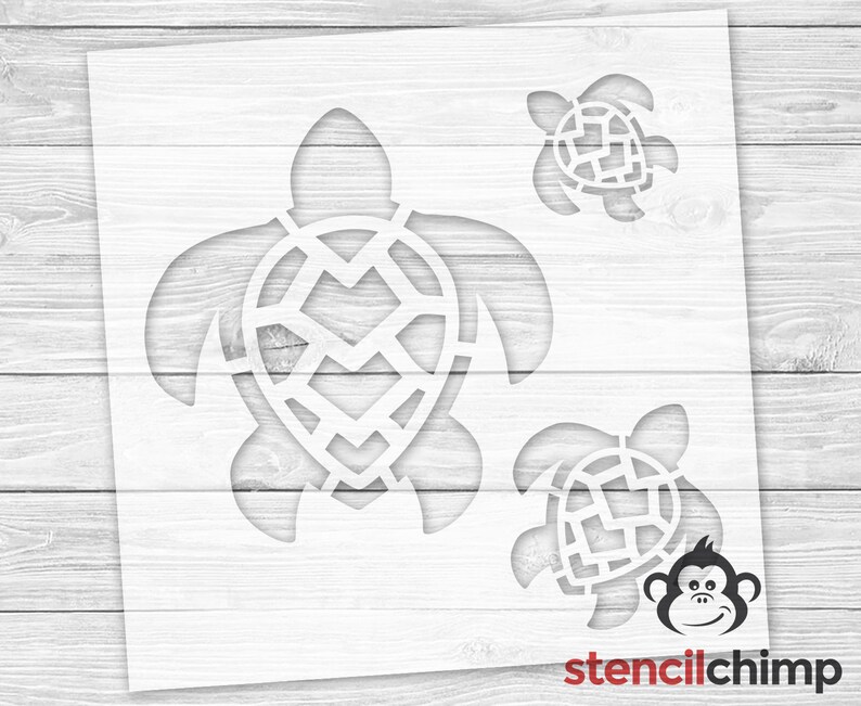 Turtle Stencil Sea Turtle Family Stencil for Wood Sign | Etsy