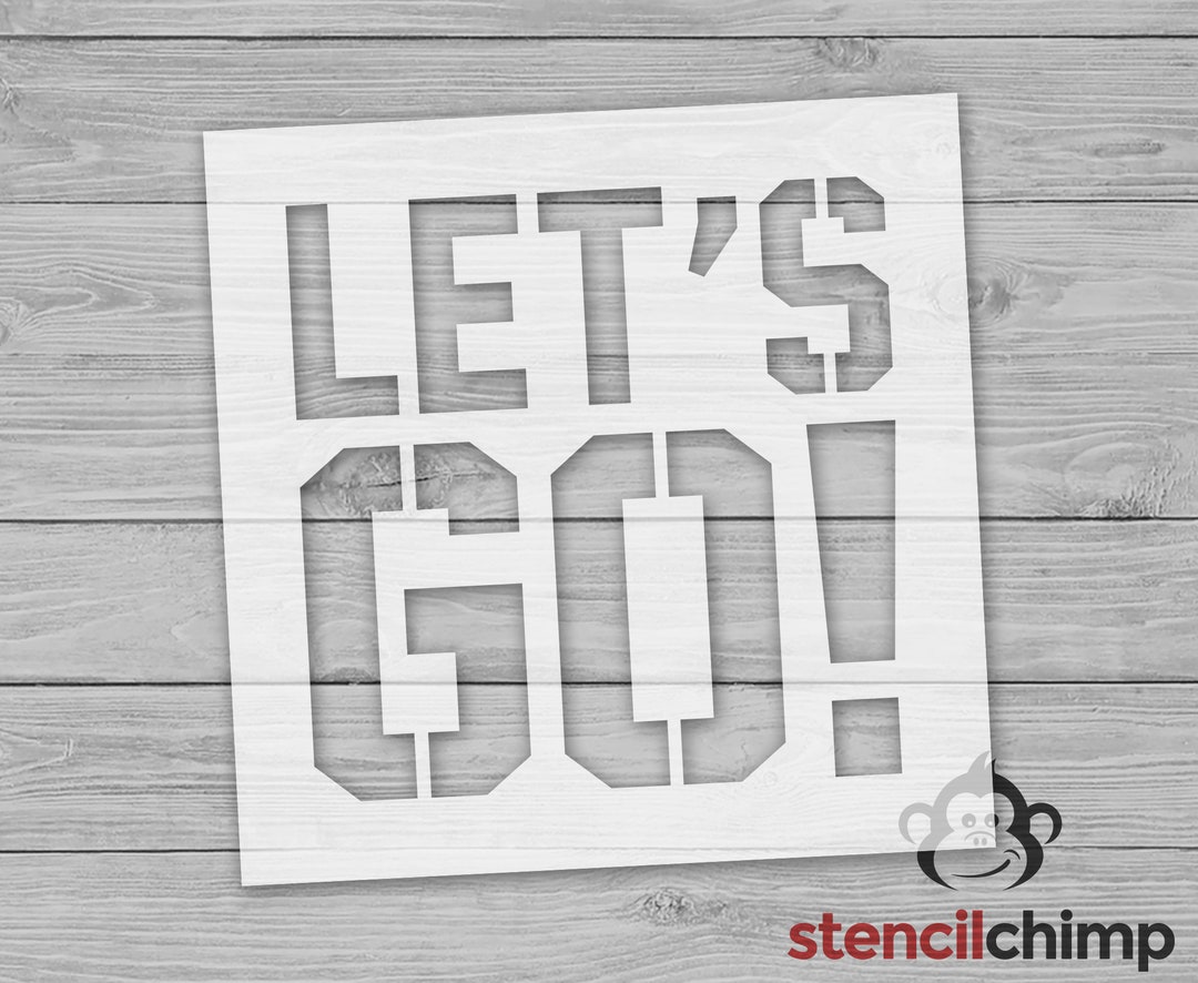 Let's Go Stencil for Fan of Sports Team, Athletic Sports Stencil ...