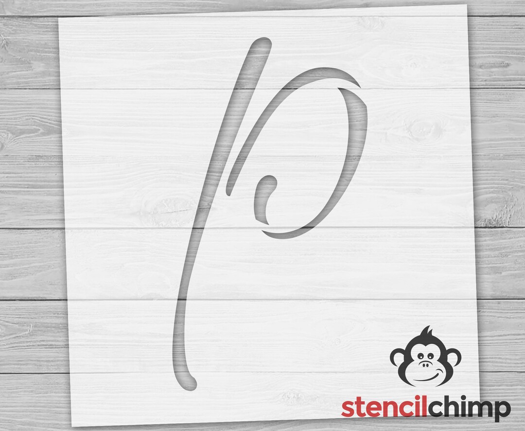 Letter P Stencil for Sign, Script Letter Stencil, Monogram Letter ...
