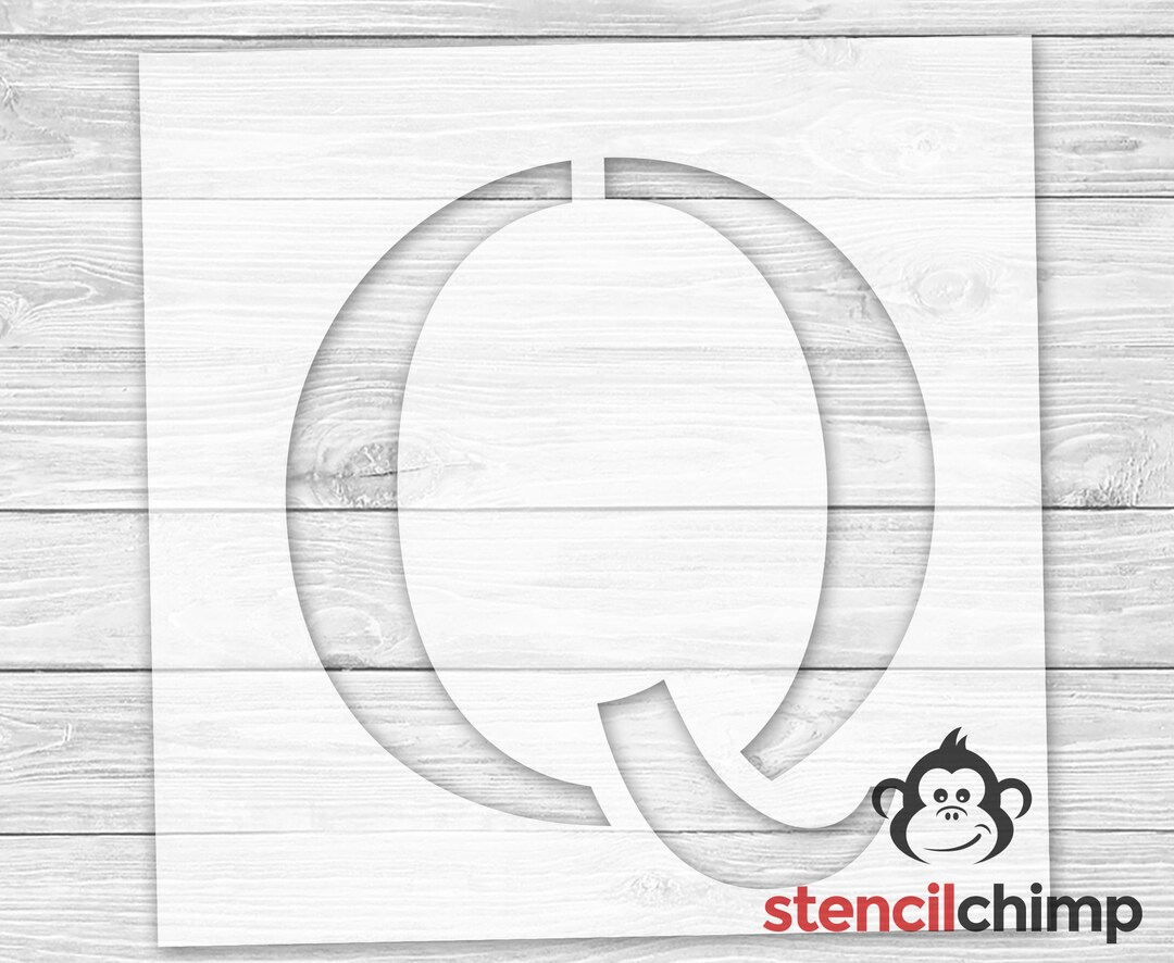 Serif Letter Q Stencil for Signs - Reusable Plastic Monogram Letter ...