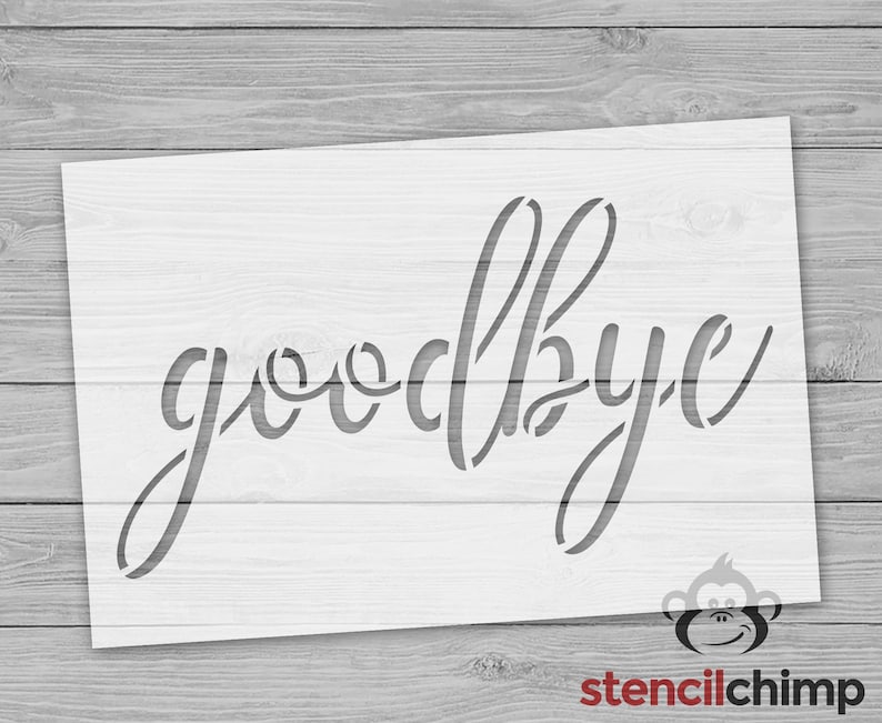 Script Goodbye Stencil, Porch Stencil, Farmhouse Stencil, Welcome ...