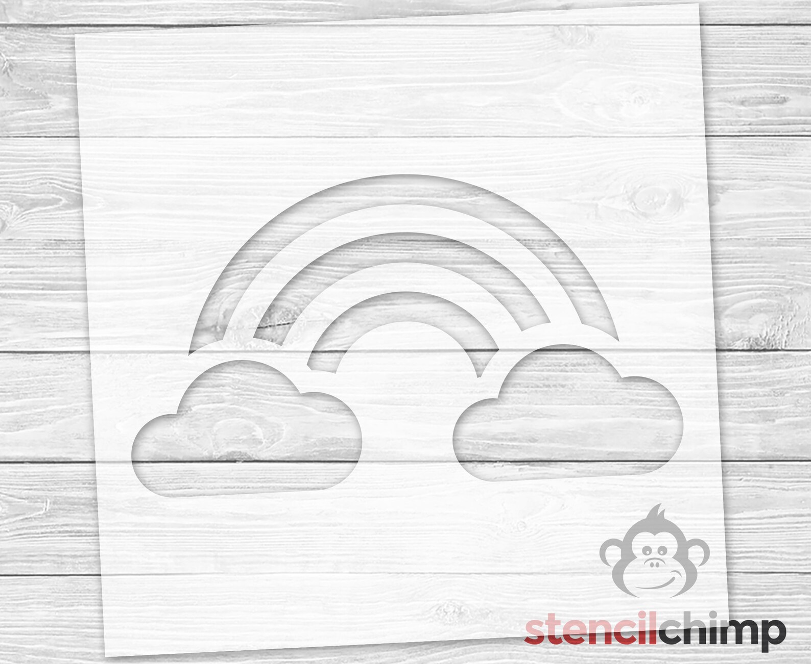 Rainbow Stencil | Weather Stencil | Rainbow With Clouds Stencil | Pride ...