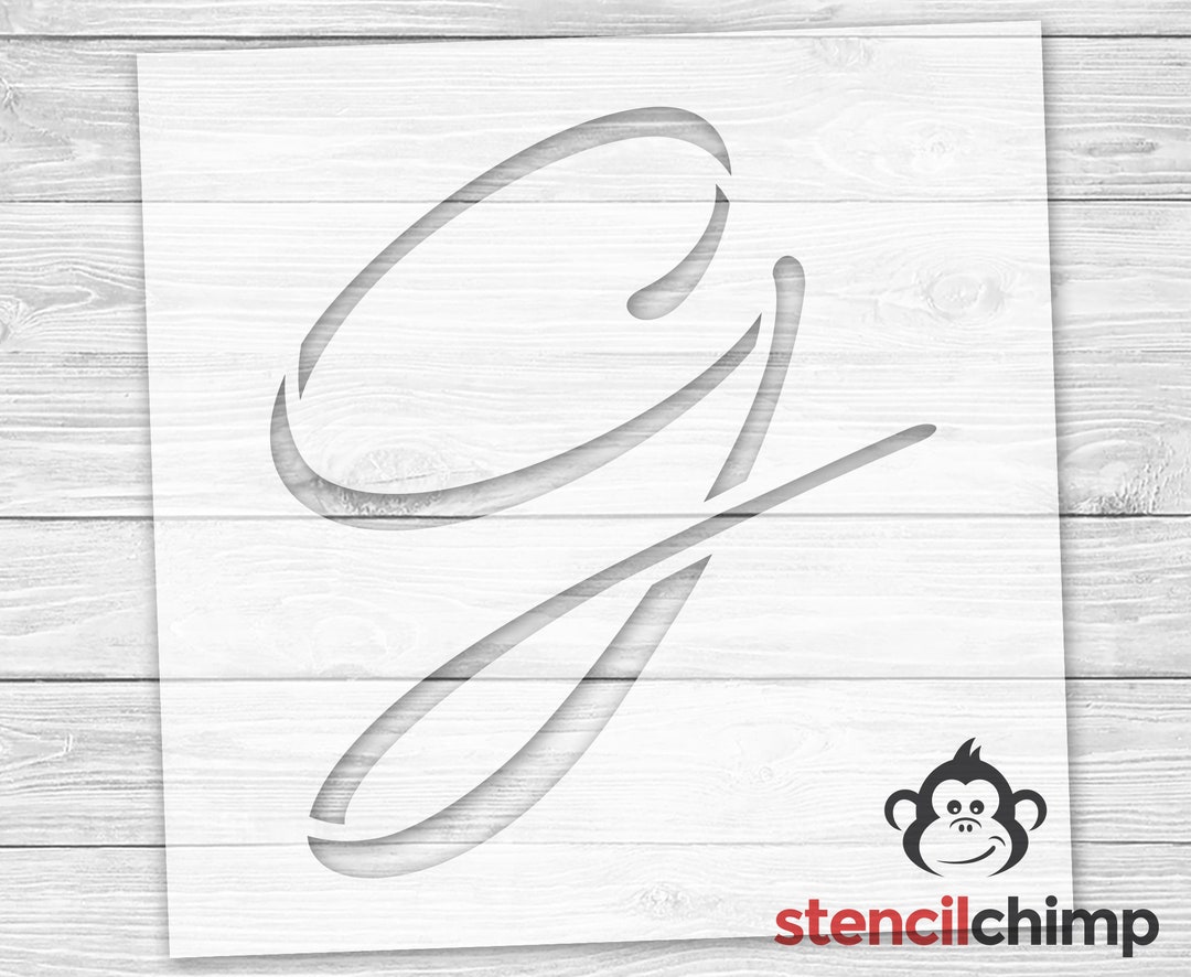Letter G Stencil for Sign, Script Letter Stencil, Monogram Letter ...