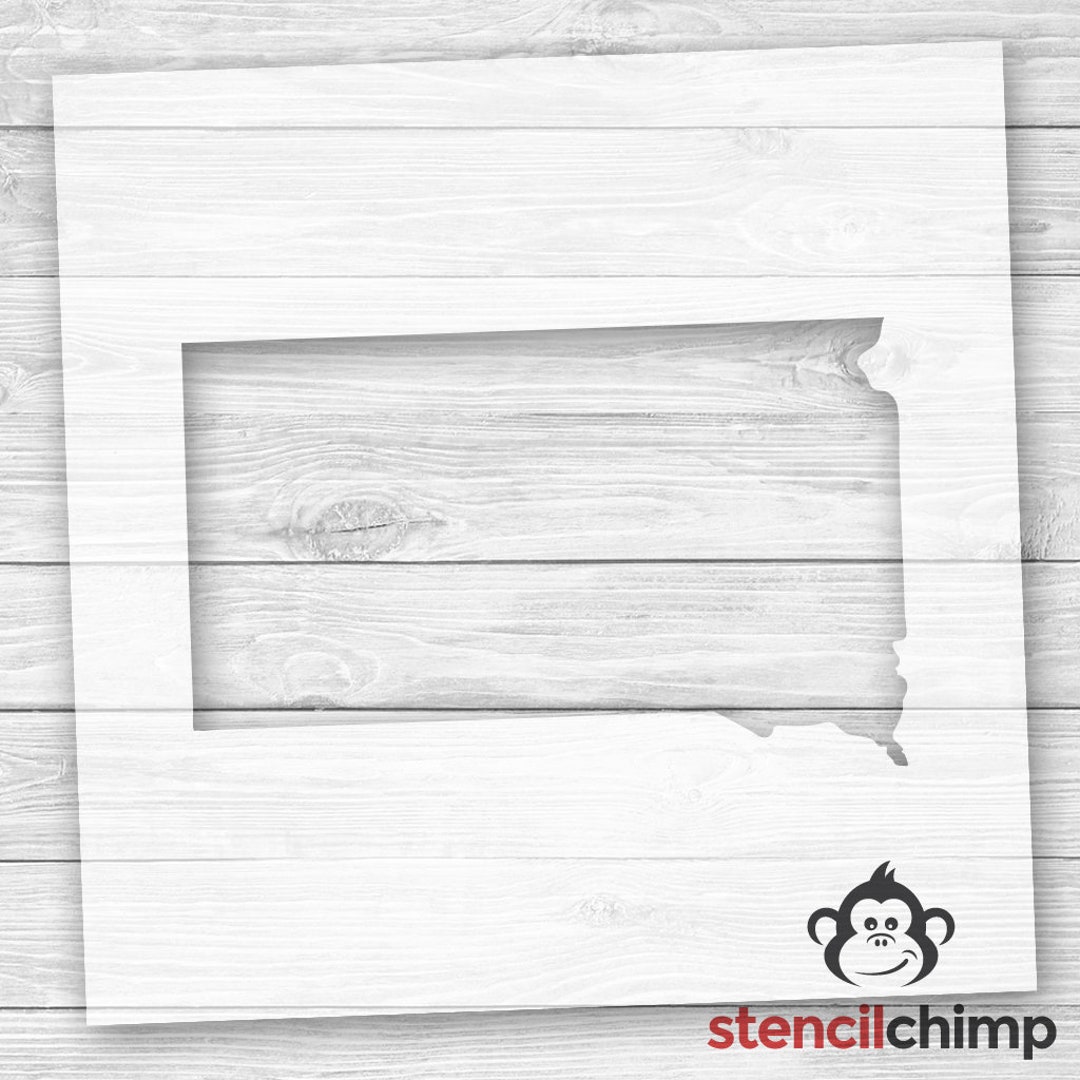South Dakota Stencil | US State Stencil | South Dakota State Outline ...