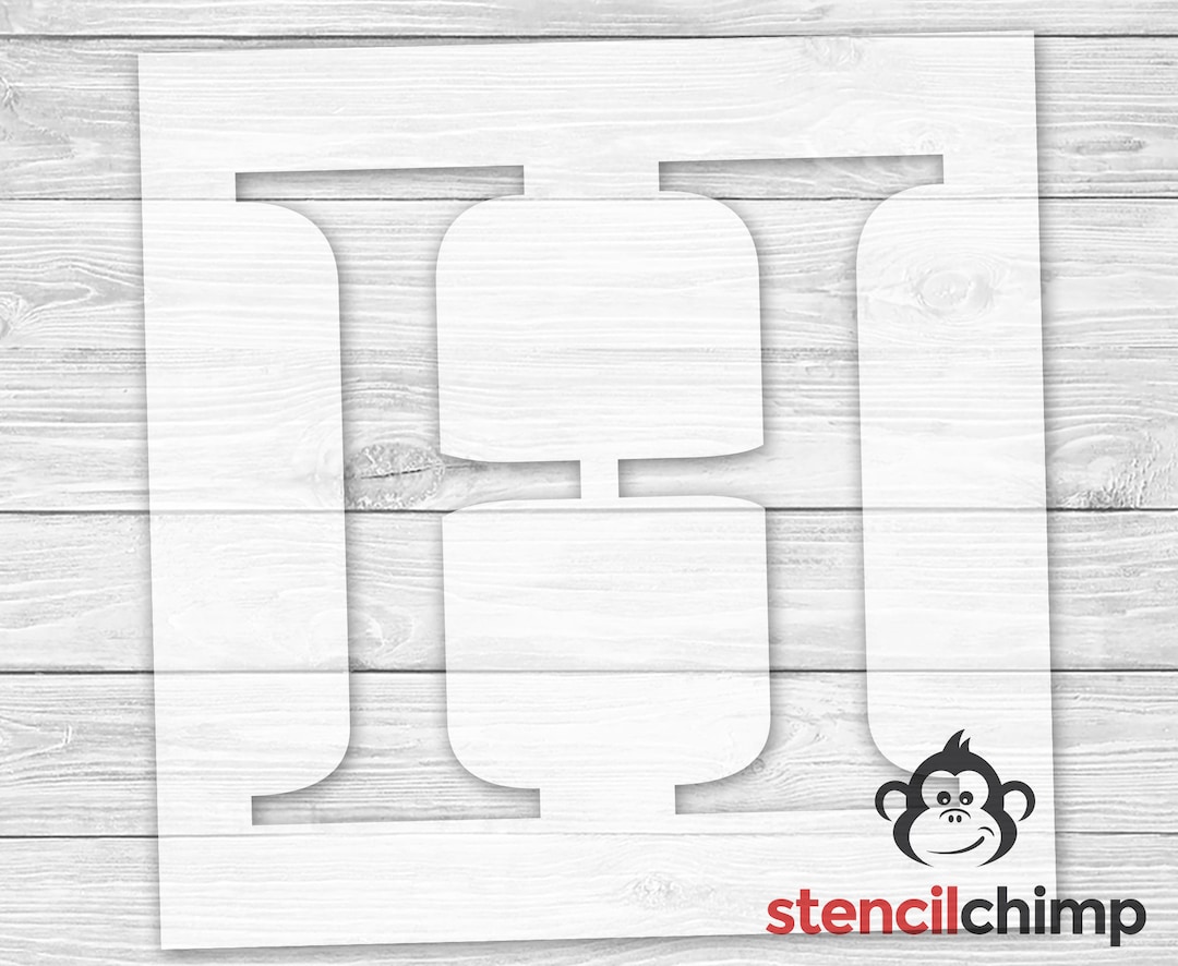 Letter H Stencil for Sign, Serif Letter Stencil, Monogram Letter ...
