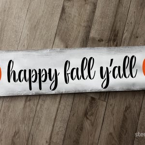 Happy Fall Y'all Stencil, Pumpkin Stencil for Wood Sign, Harvest Horizontal Stencil for Fall ...