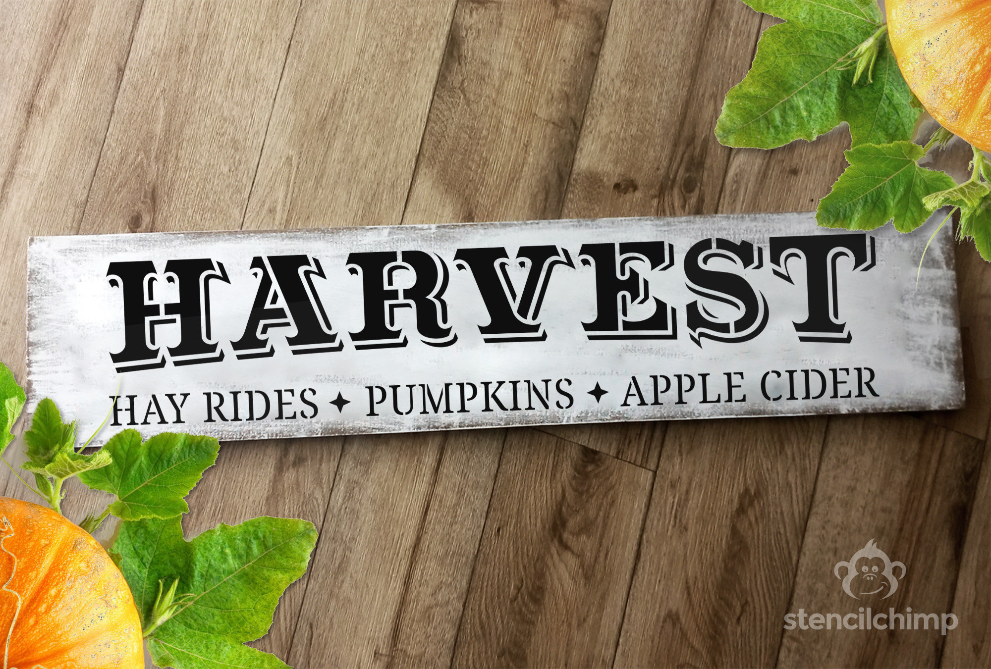 Harvest Stencil | Hay Rides, Pumpkins, Apple Cider Stencil for Wood ...