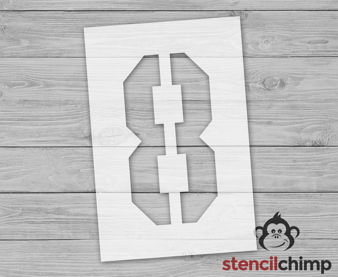 Sports Number 8 Stencil for Yard Painting, Jersey Number, House Number ...