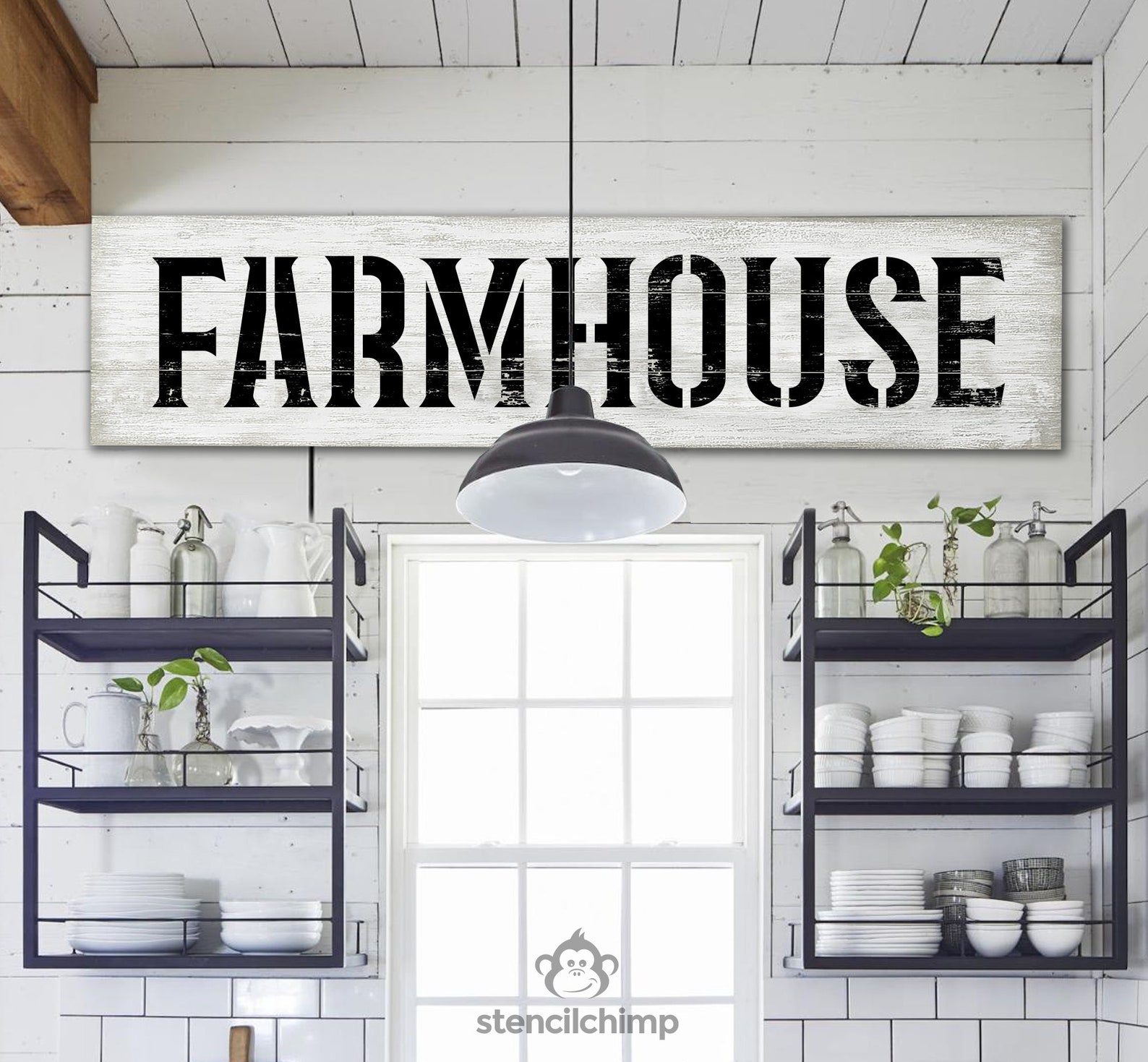 Farmhouse Stencil Old Farm Stencil for Wood Sign Rustic | Etsy