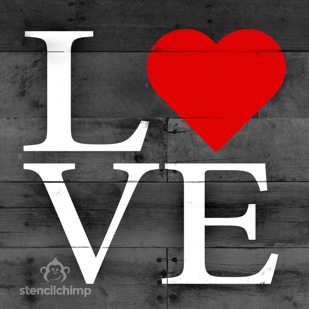 Love Stencil With Heart, Valentine's Day Decor, Wedding Decor Stencil ...