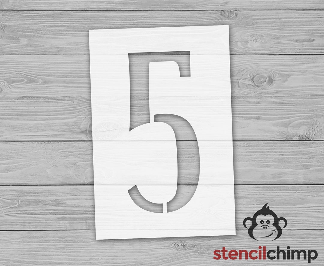 Number 5 Stencil, Five Stencil for Yard Painting, House Number Stencil ...