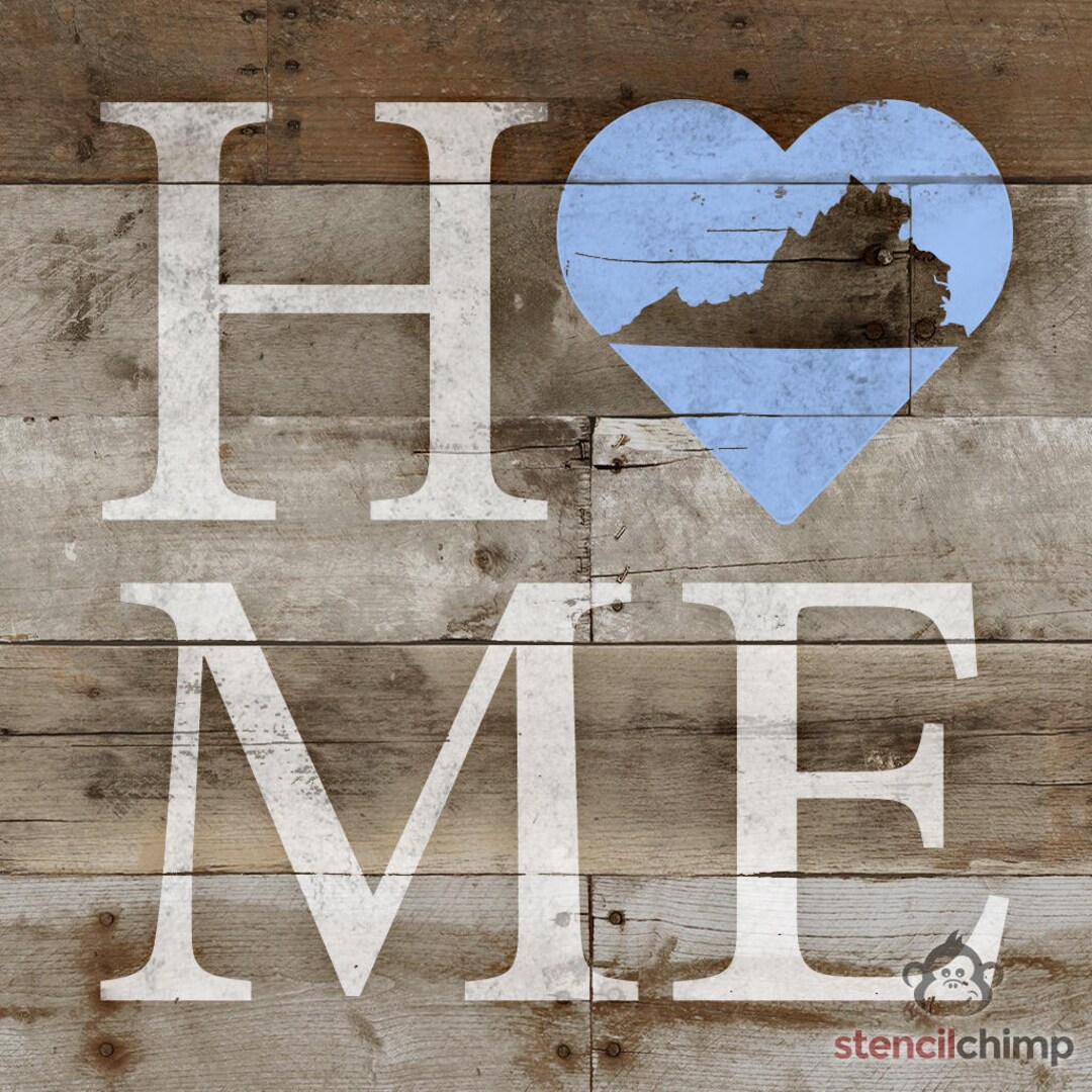 Stencil, Virginia Stencil, Love Your Home State Stencil, Housewarming ...