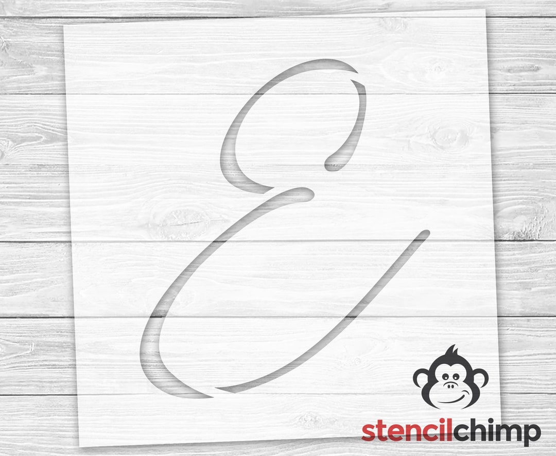 Letter E Stencil for Sign, Script Letter Stencil, Monogram Letter ...