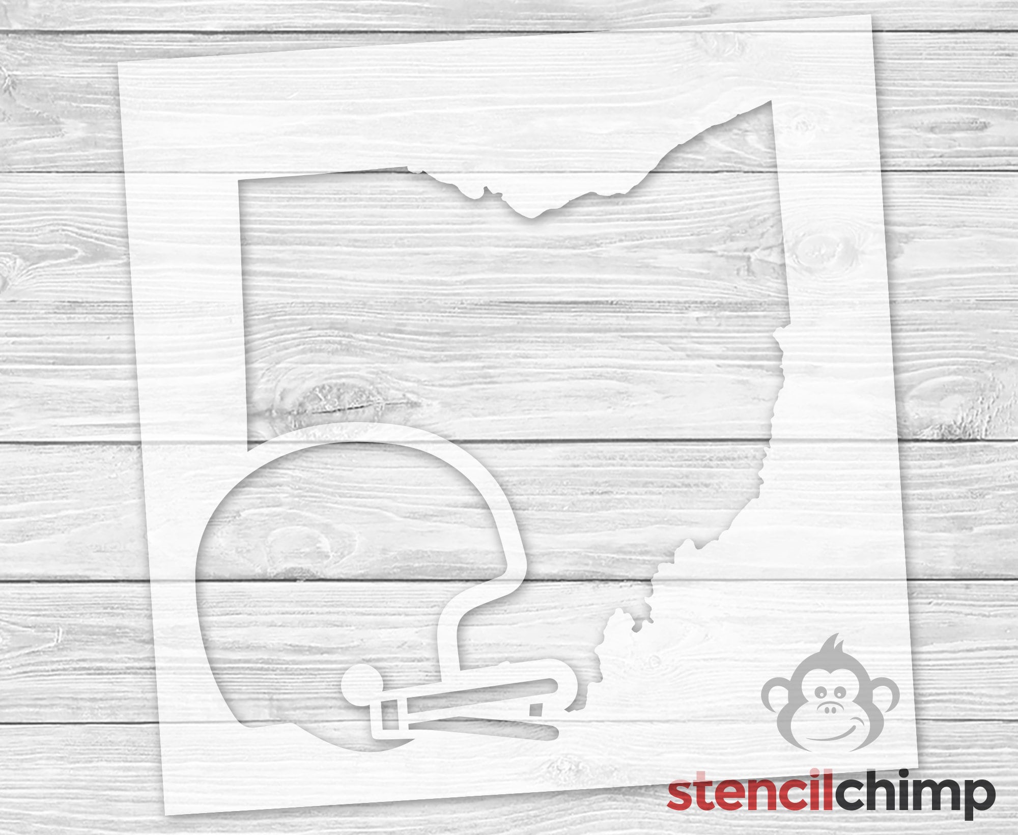 Ohio State Shape With Football Helmet Stencil | PRO College Football ...
