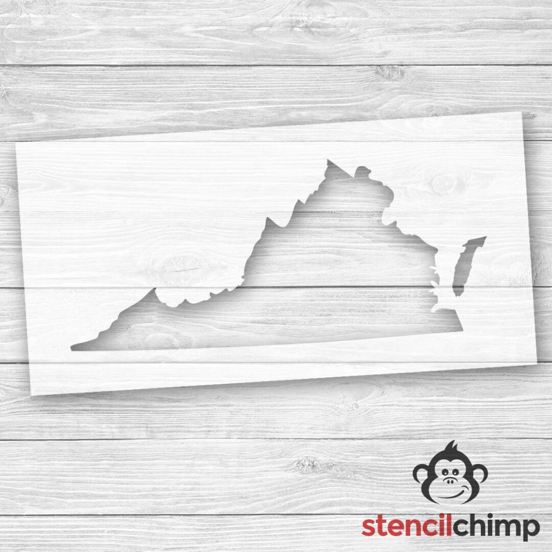 Stencil, Virginia Stencil US Map Stencil Virginia State Stencil ...