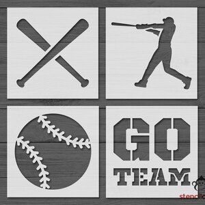 Baseball Stencil Bundle, Sports Fan Sign, Spring Sport Bundle, Reusable ...
