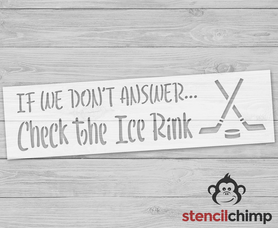 Stencil, Check the Ice Rink Stencil, Hockey Stencil for Wood Sign ...