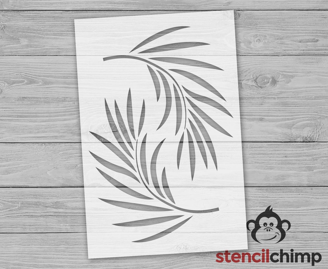 Tropical Ferns Wall Stencil Set, DIY Repeating Pattern Stencil Instead ...