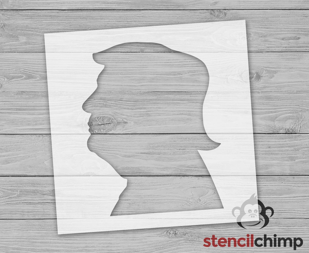Trump Silhouette Stencil, MAGA Stencil, DIY Art Stencil for Political ...