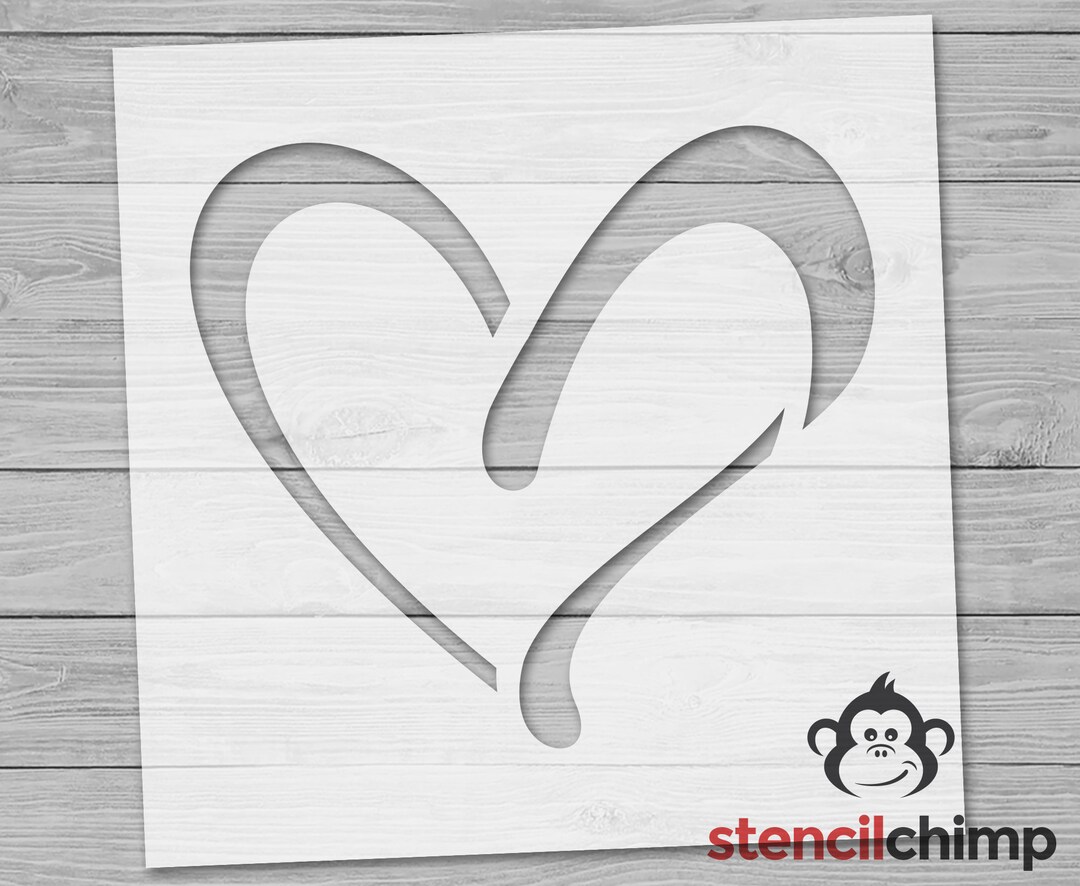 Heart Stencil, Valentines Day Stencil, Painted Heart Shaped Stencil ...