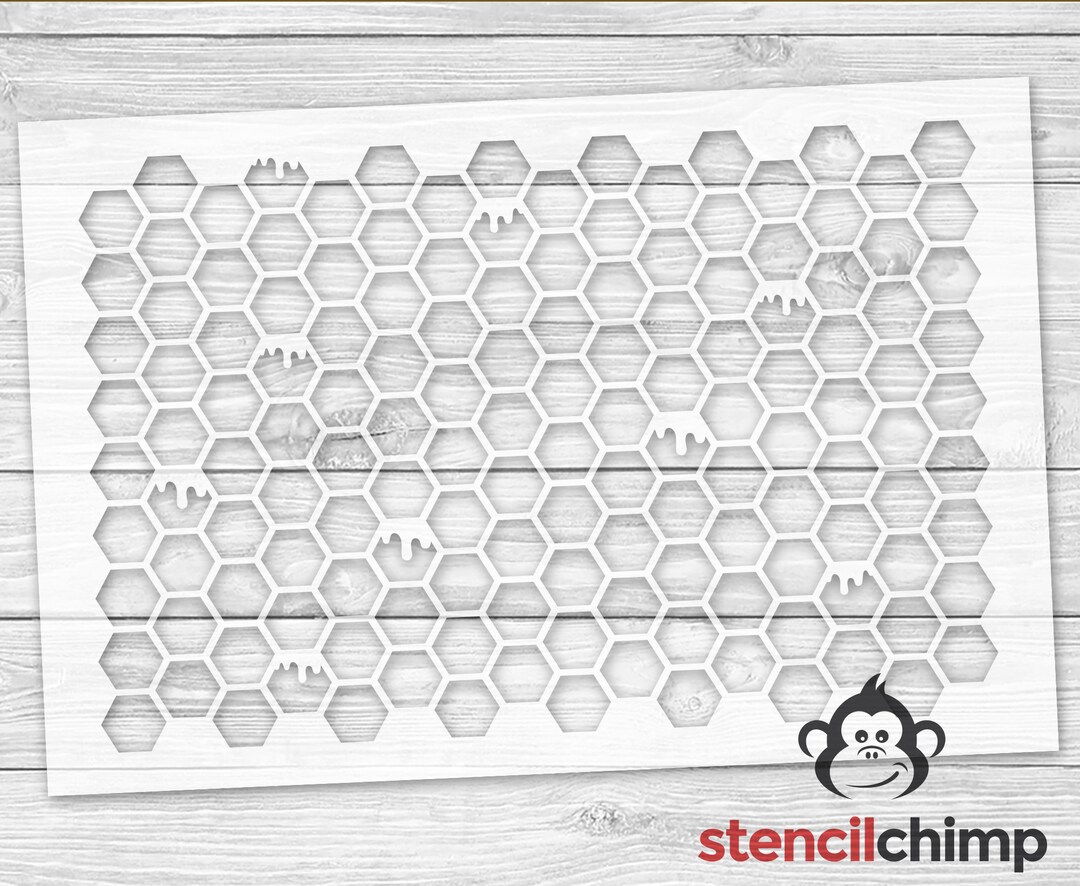 Stencil, Honeycomb Stencil With Honey Drips, Bee Stencil, Honeycomb Stencil for Wood Sign, Wall ...
