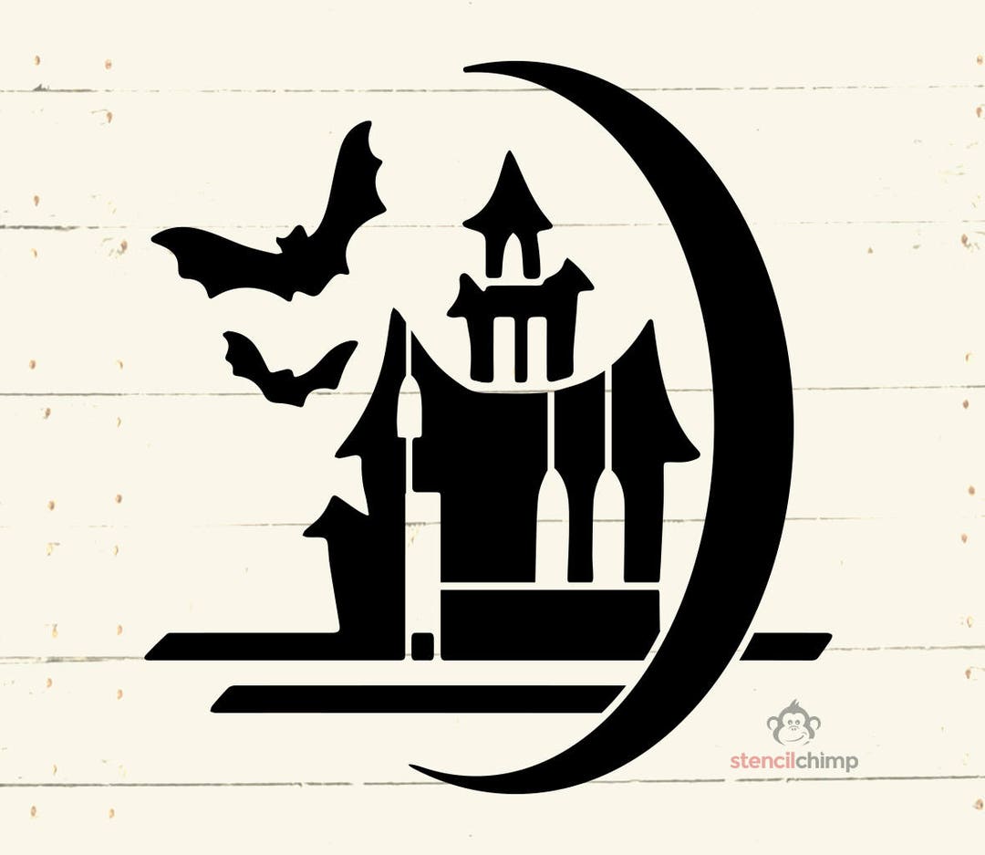 Haunted House Stencil | Halloween Stencil | October Stencil | Trick or ...