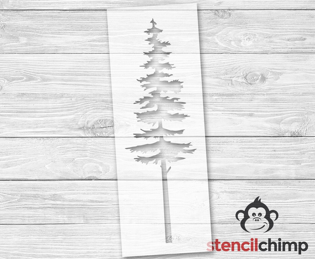 Skinny Tree Stencil, Fir Tree Stencil, Christmas Tree Stencil ...