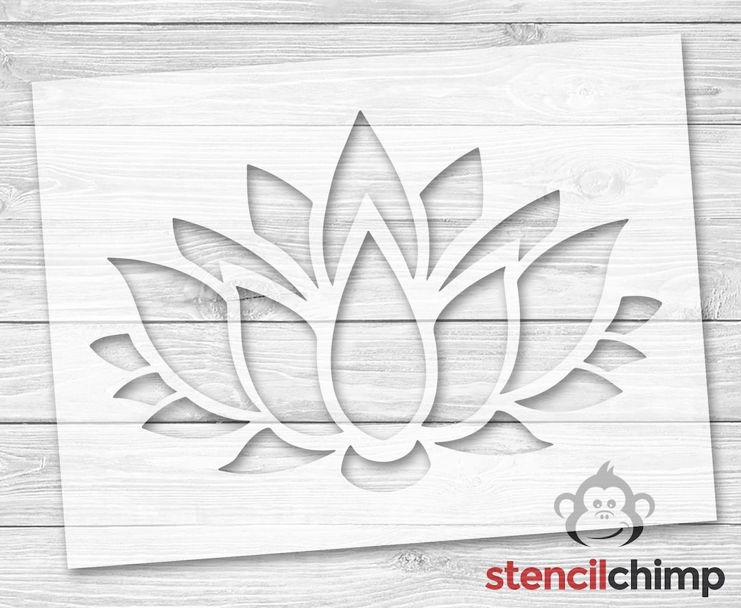 Lotus Flower Stencil | Lotus Stencil | Garden Stencil | Plant Stencil ...