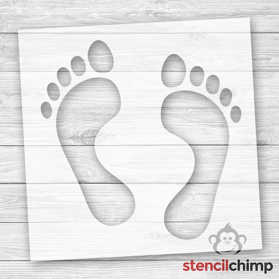 Footprints Stencil Foot Stencil Foot Stencil Baby Feet | Etsy