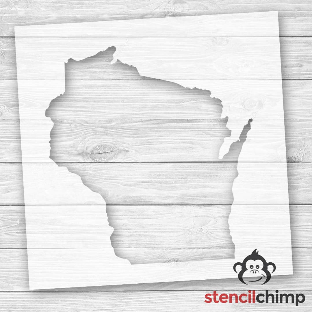 Wisconsin Stencil | Wisconsin State Outline Stencil for US Map | Wood ...