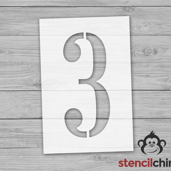 3 Inch Number Stencil - Etsy
