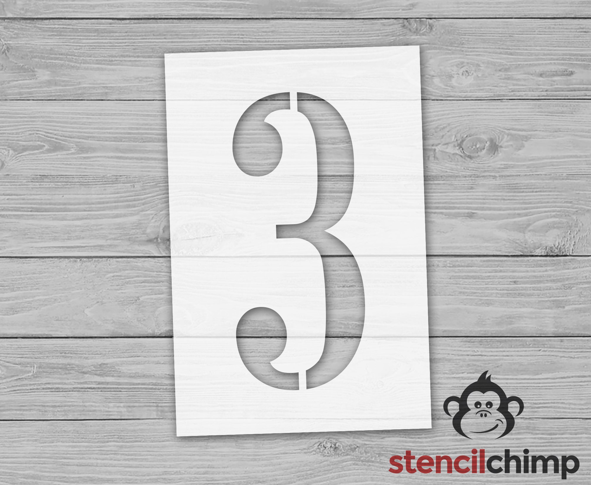 Number Three Stencil